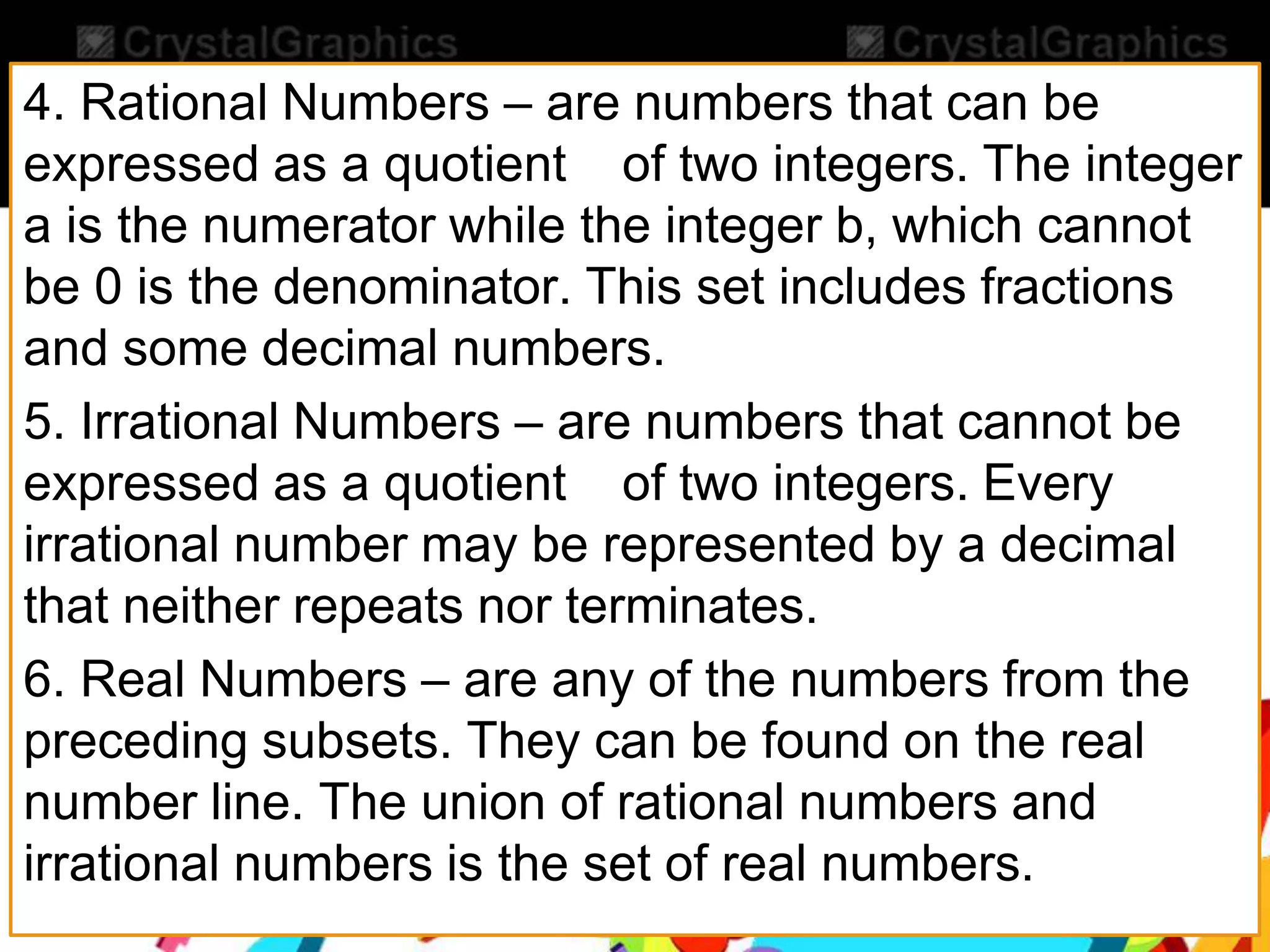 Subsets of real numbers | PPTX