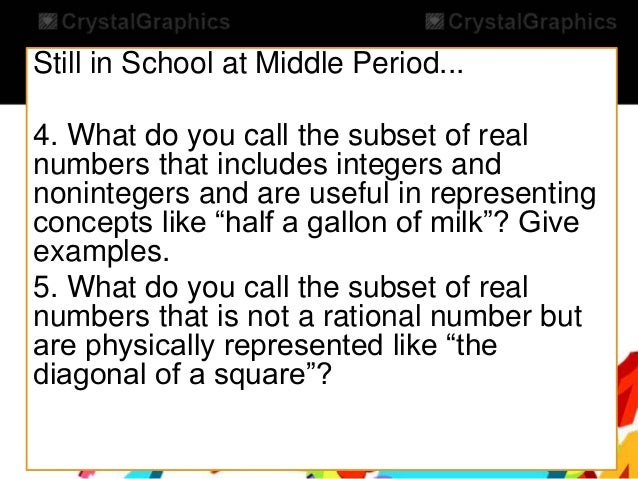 Subsets of real numbers