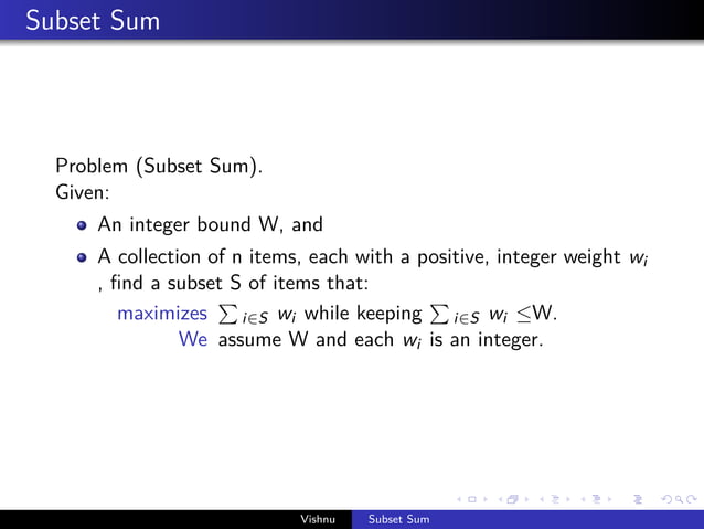 Subset sum problem(dp) | PDF