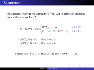 Subset sum problem(dp) | PDF