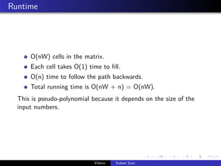 Subset sum problem(dp) | PDF