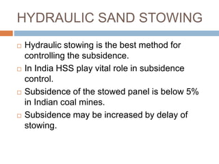 Subsidence control in coal mines | PPTX