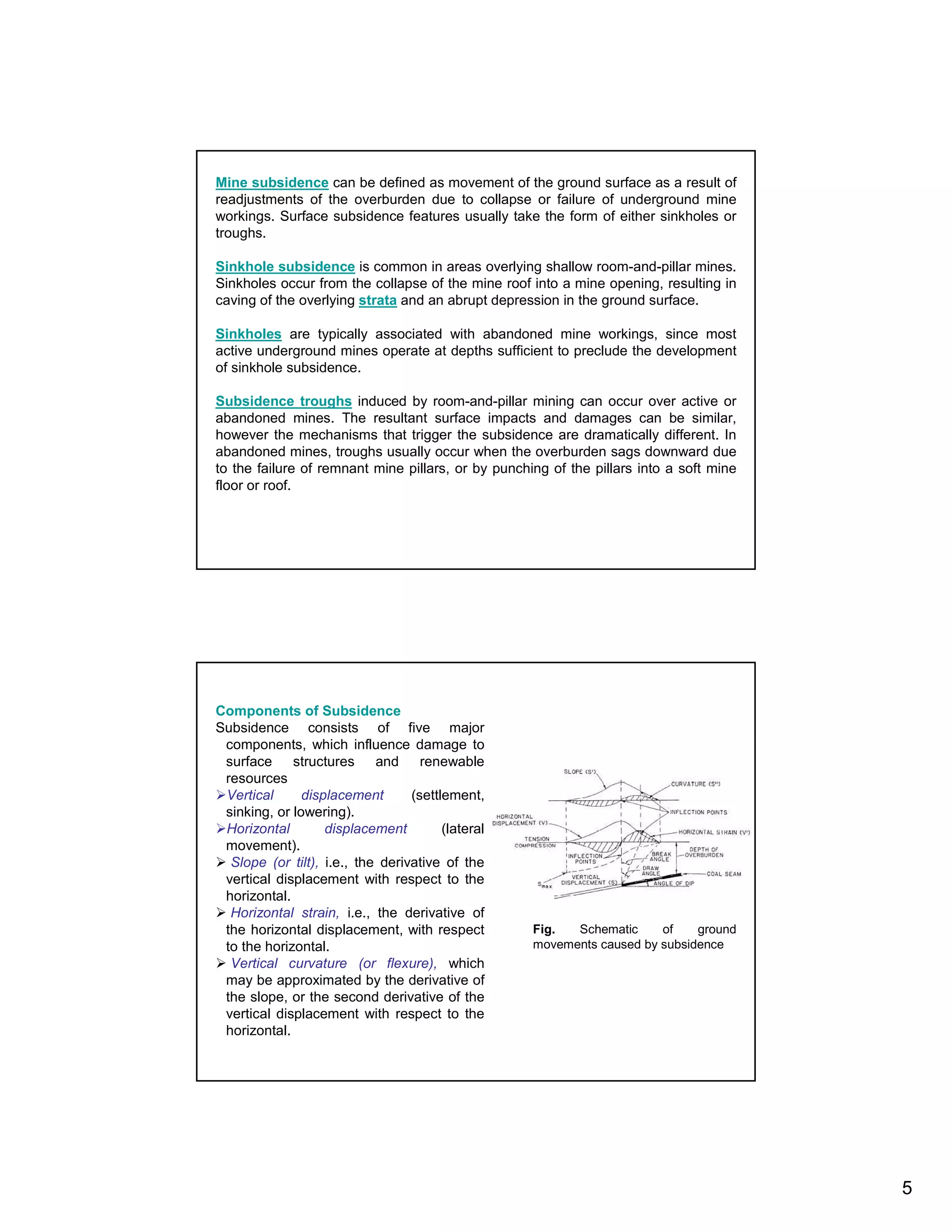 Subsidence in coal mines | PDF