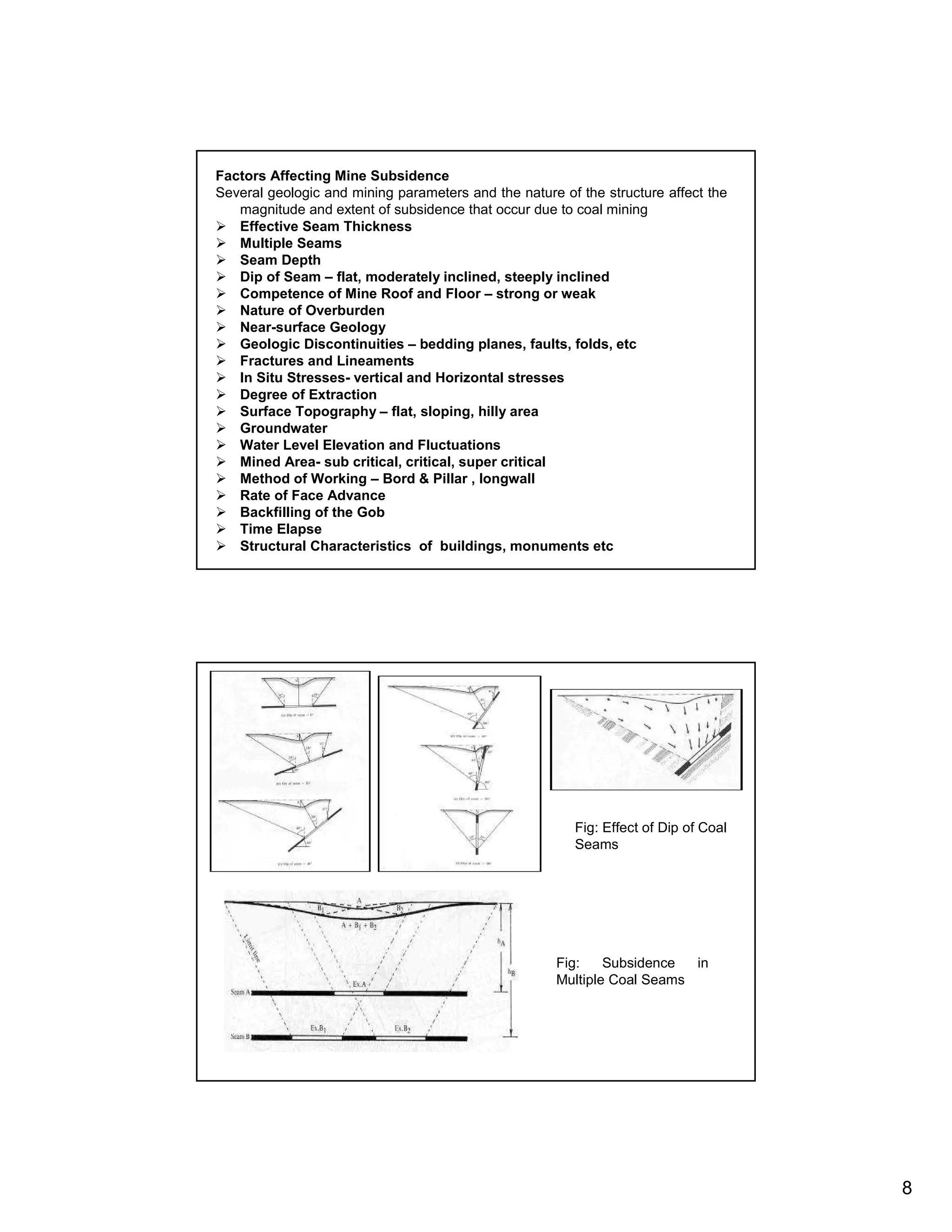 Subsidence in coal mines | PDF