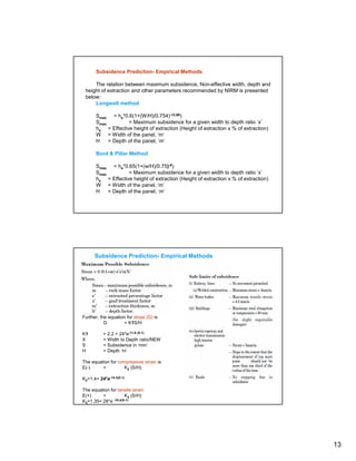 Subsidence in coal mines | PDF