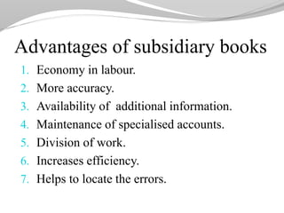 Subsidiary books | PPT