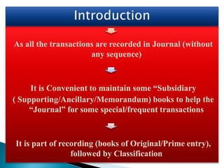 Accounting Process- Subsidiary Books | PPT
