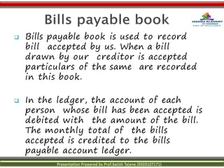 Subsidiary books financial accounting ppt prepared by prof.satish r ...
