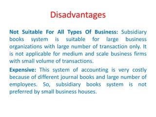 Subsidiary books of account | PPTX