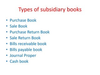 Subsidiary books of account | PPTX