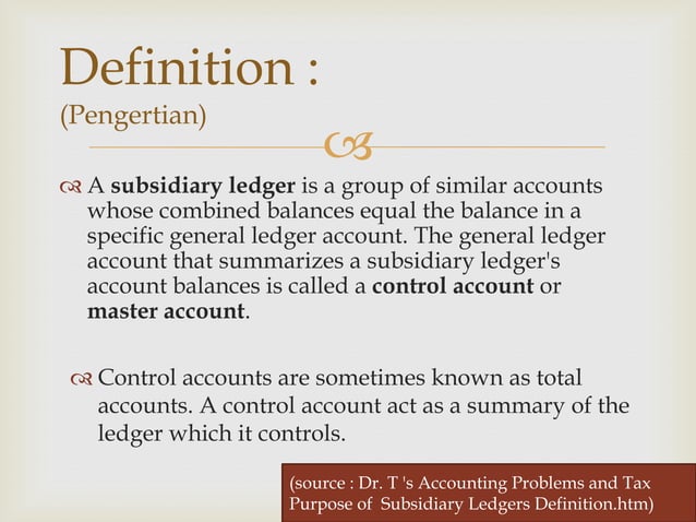 Subsidiary ledger | PPT