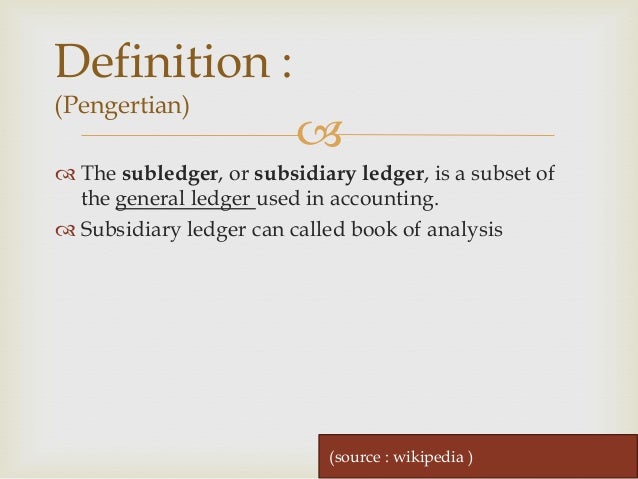 Subsidiary ledger