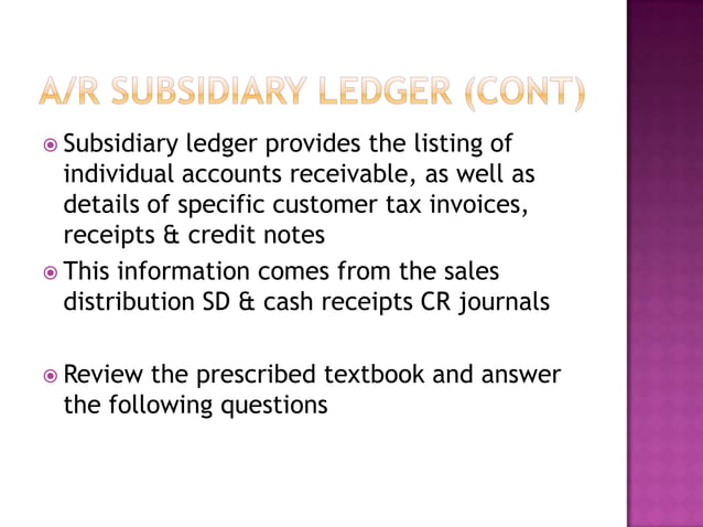 Subsidiary ledgers slides | PPTX