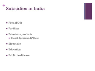 Subsidies and cash transfers | PPTX