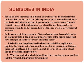 Subsidies in india | PPTX