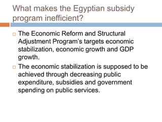 Subsidies in Egypt | PPTX