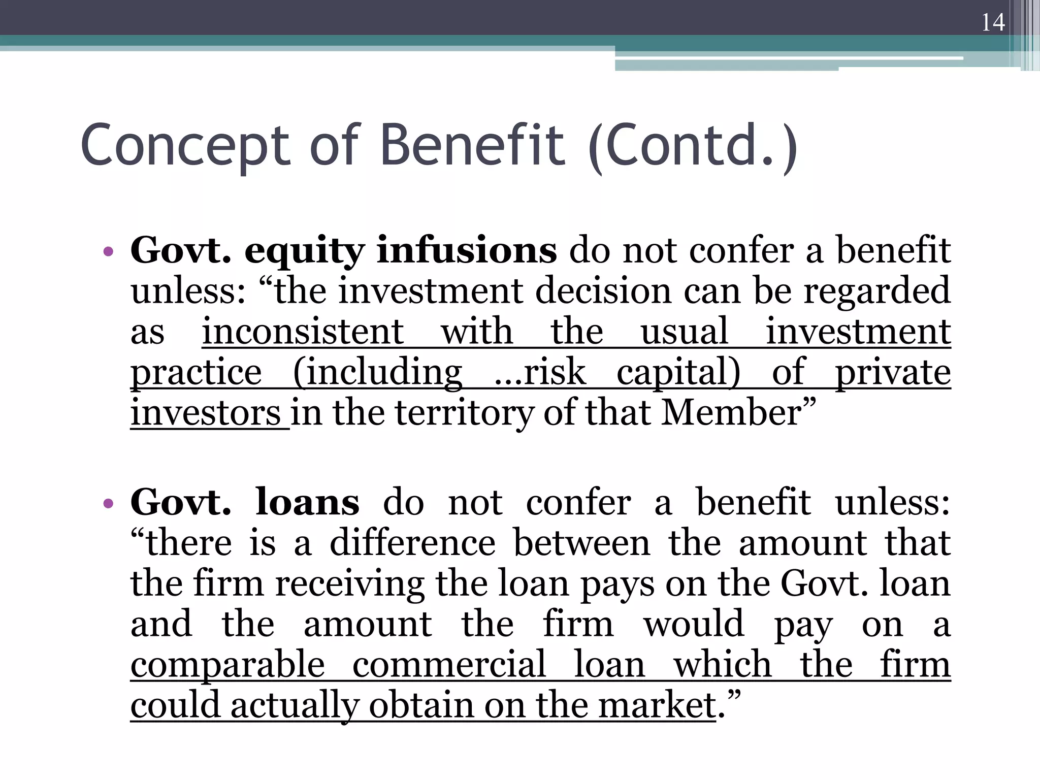 WTO Agreement on Subsidies and Countervailing Measures | PDF