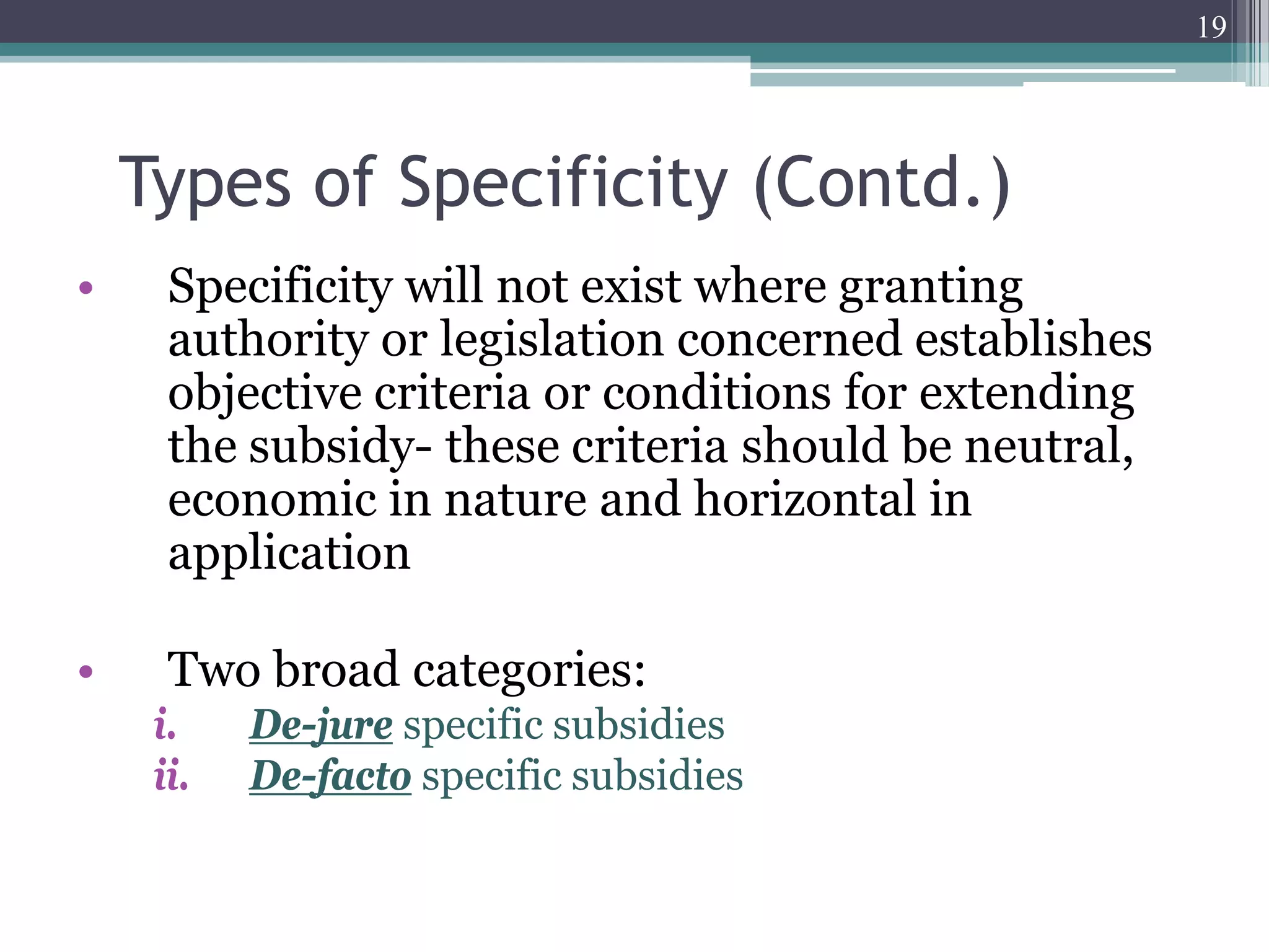WTO Agreement on Subsidies and Countervailing Measures | PDF