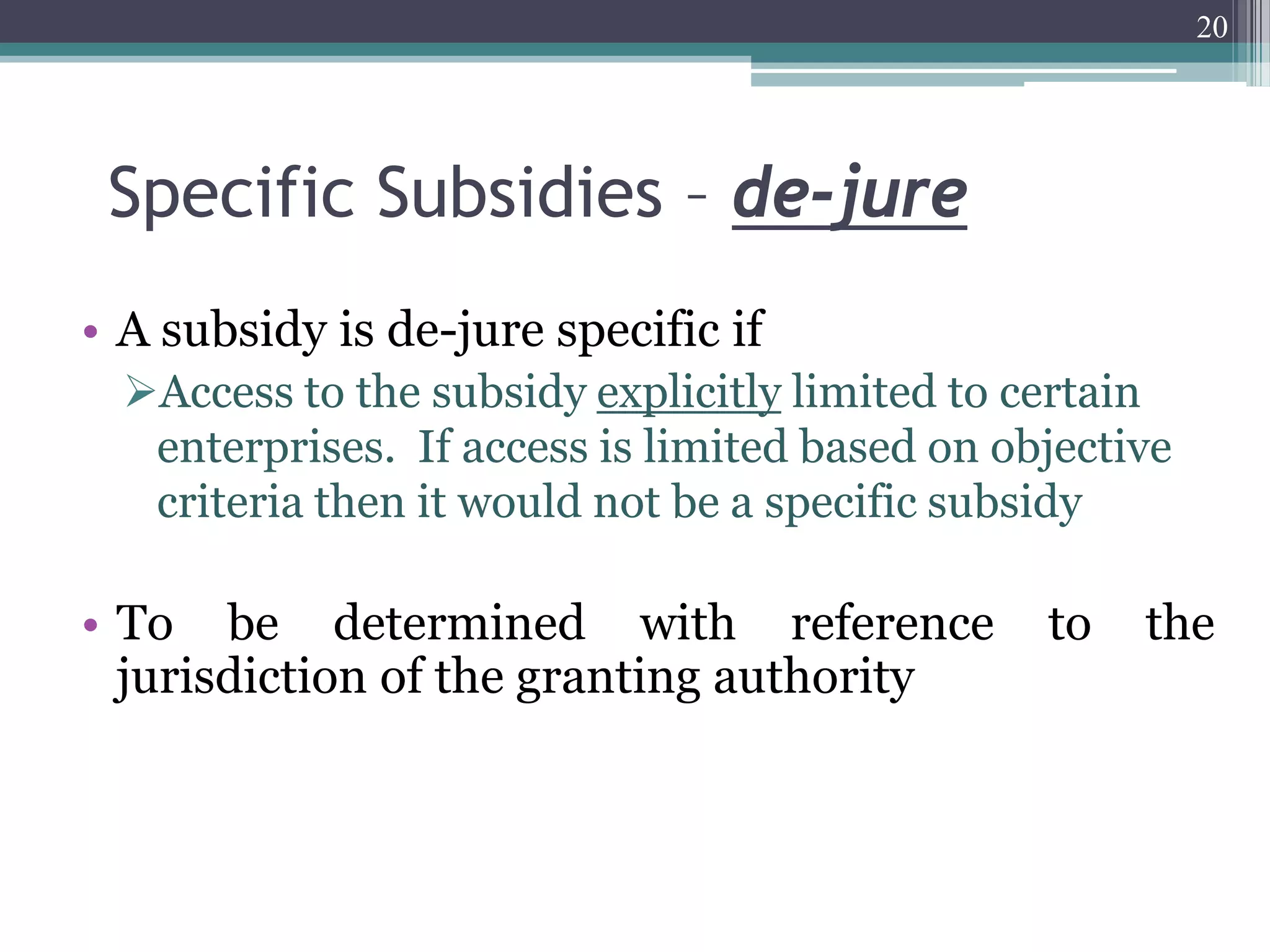 WTO Agreement on Subsidies and Countervailing Measures | PDF
