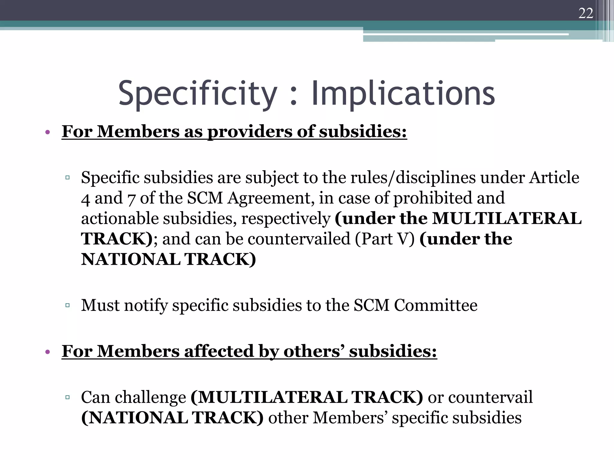 WTO Agreement on Subsidies and Countervailing Measures | PDF