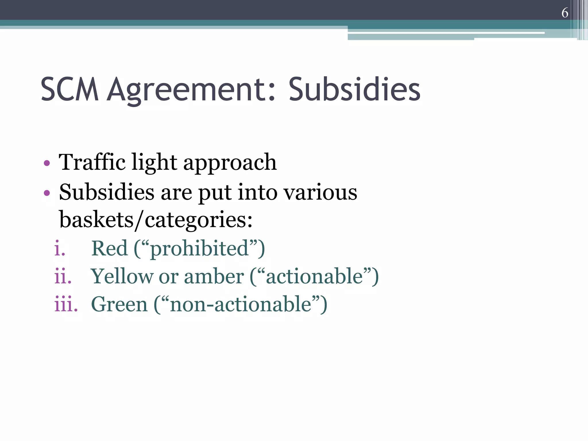 WTO Agreement on Subsidies and Countervailing Measures | PDF