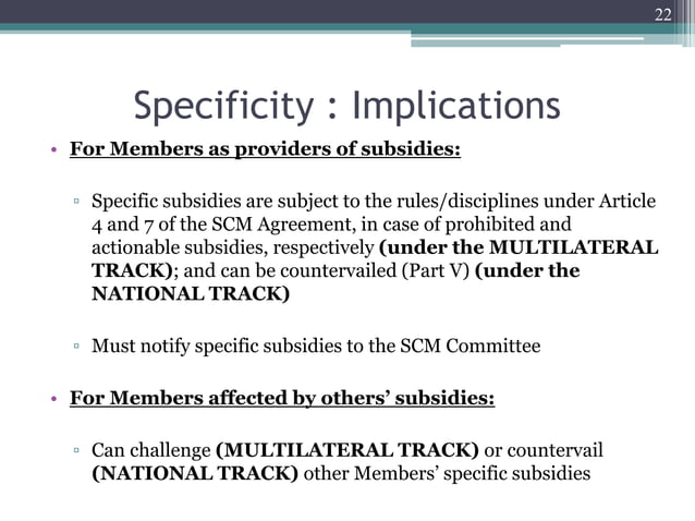 WTO Agreement on Subsidies and Countervailing Measures | PDF