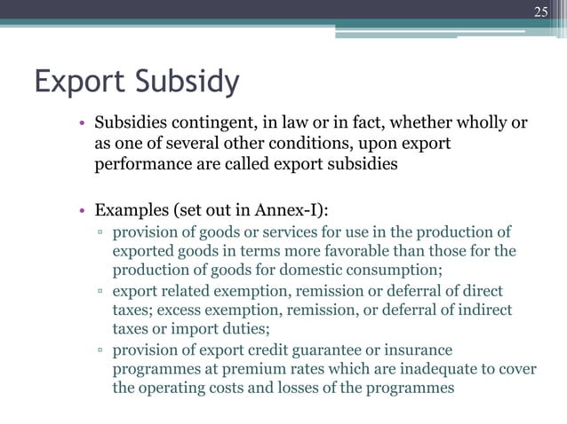 WTO Agreement on Subsidies and Countervailing Measures | PDF