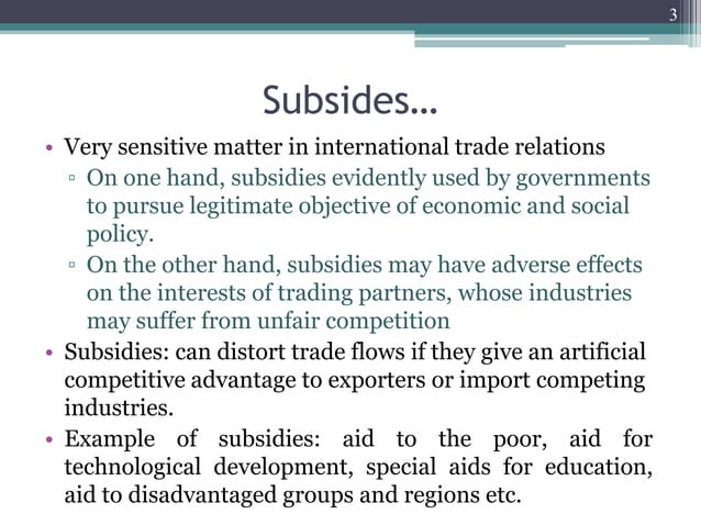 WTO Agreement on Subsidies and Countervailing Measures | PDF