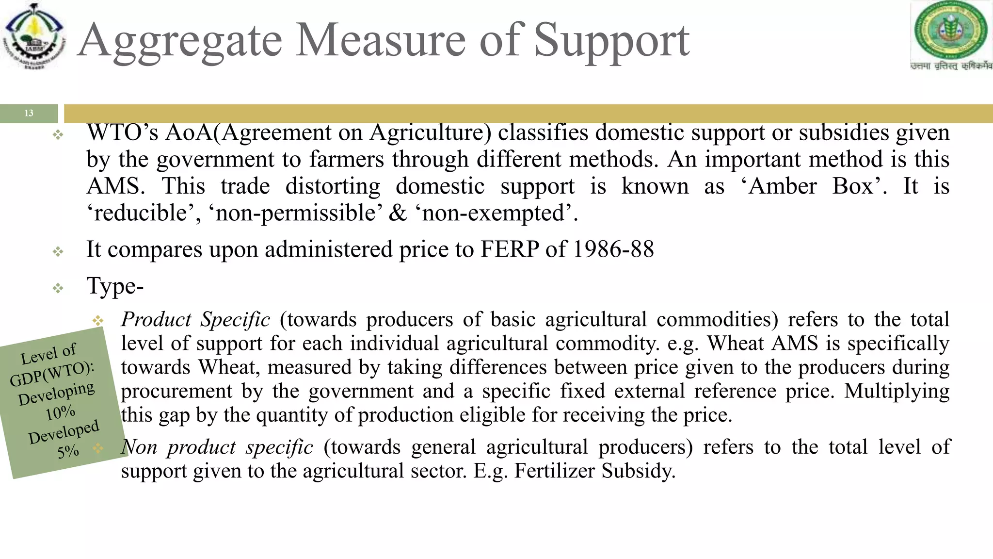 Subsidy in indian agriculture and its impact | PPTX