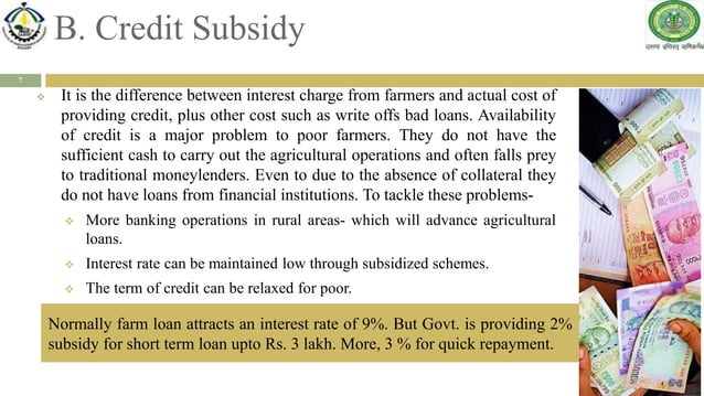 Subsidy in indian agriculture and its impact | PPTX