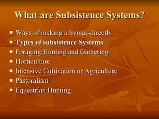 Subsistence Systems | PPT