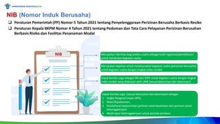 Subsistem Pelayanan Informasi dan Bentuk Produk Perizinan Berusaha ...