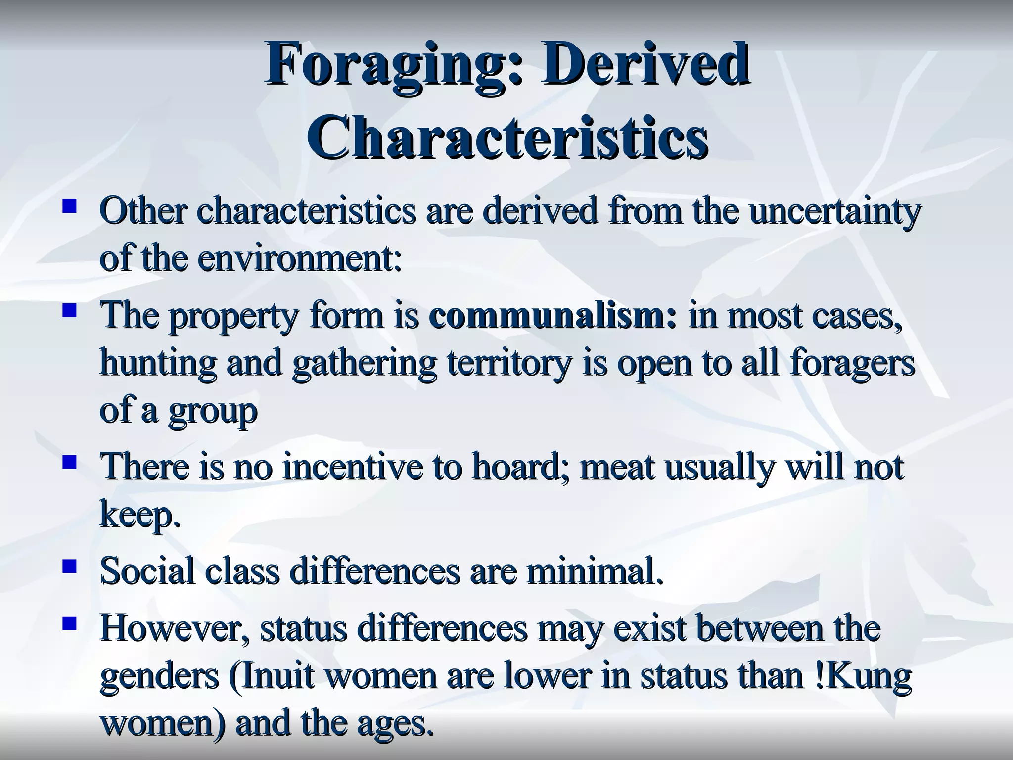 Subsistence Systems: Introduction and Food Collectors | PPT