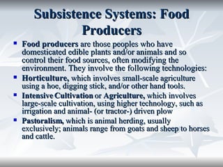 Subsistence Systems: Introduction and Food Collectors | PPT