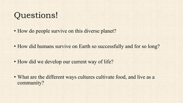 Subsistence strategies | PPT