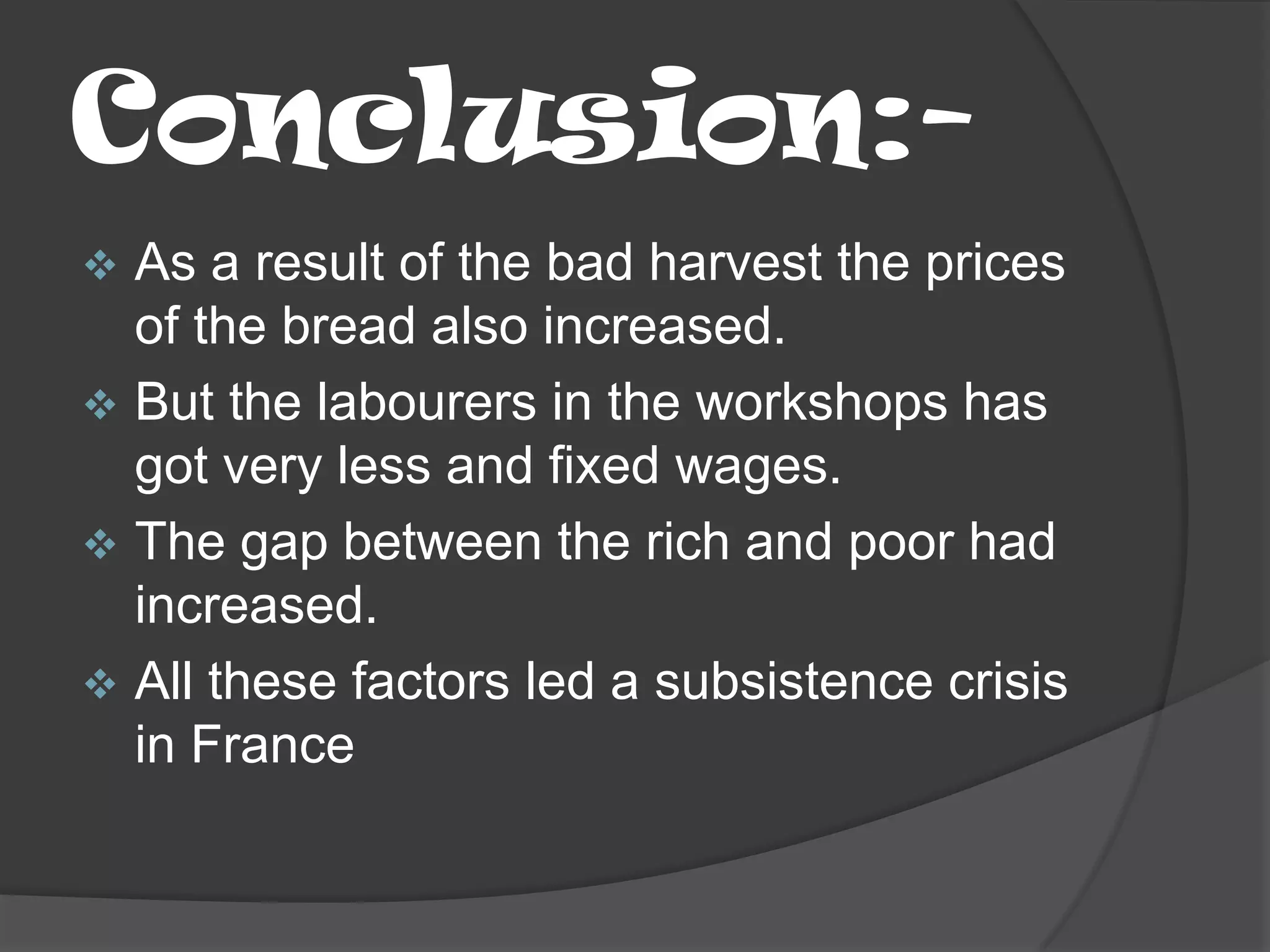 Subsitence crisis in France | PPTX