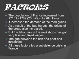 Subsitence crisis in France | PPTX