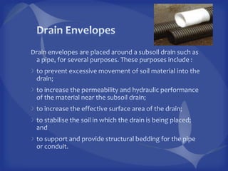 Subsoil drainage system | PPTX