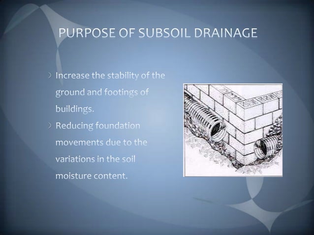 Subsoil Drainage System Pptx