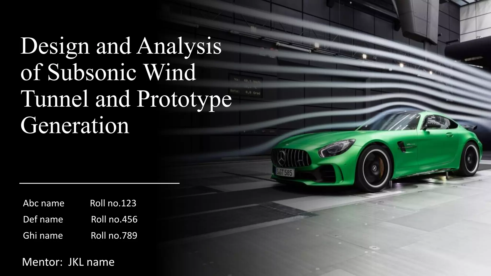 Subsonic wind tunnel with animation | PPTX