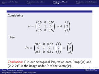Projectors and Projection Onto Subspaces | PDF