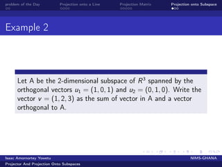 Projectors and Projection Onto Subspaces | PDF