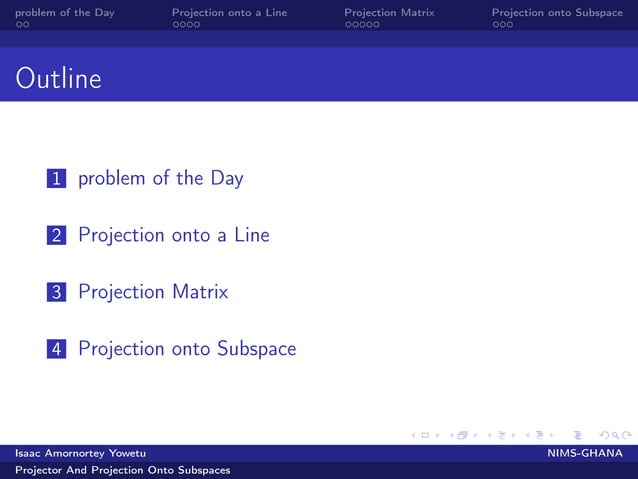 Projectors and Projection Onto Subspaces | PDF