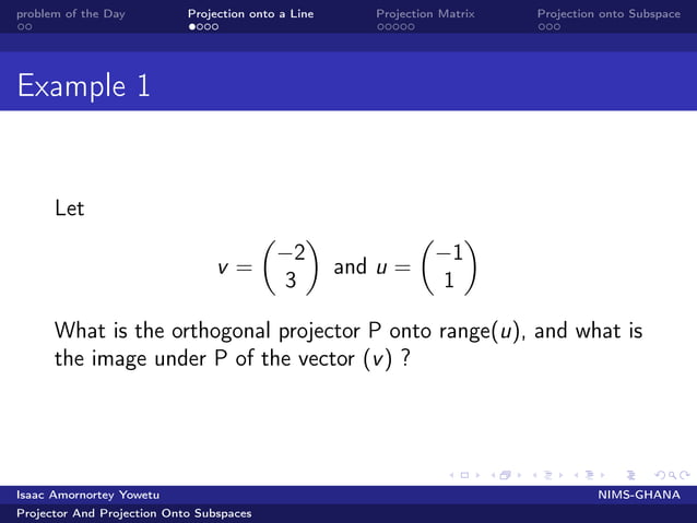 Projectors and Projection Onto Subspaces | PDF