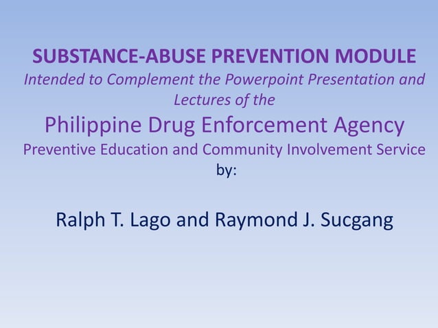 Substance Abuse Prevention Module | PPT