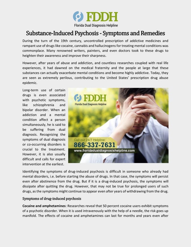 Substance induced psychosis - symptoms and remedies | PDF