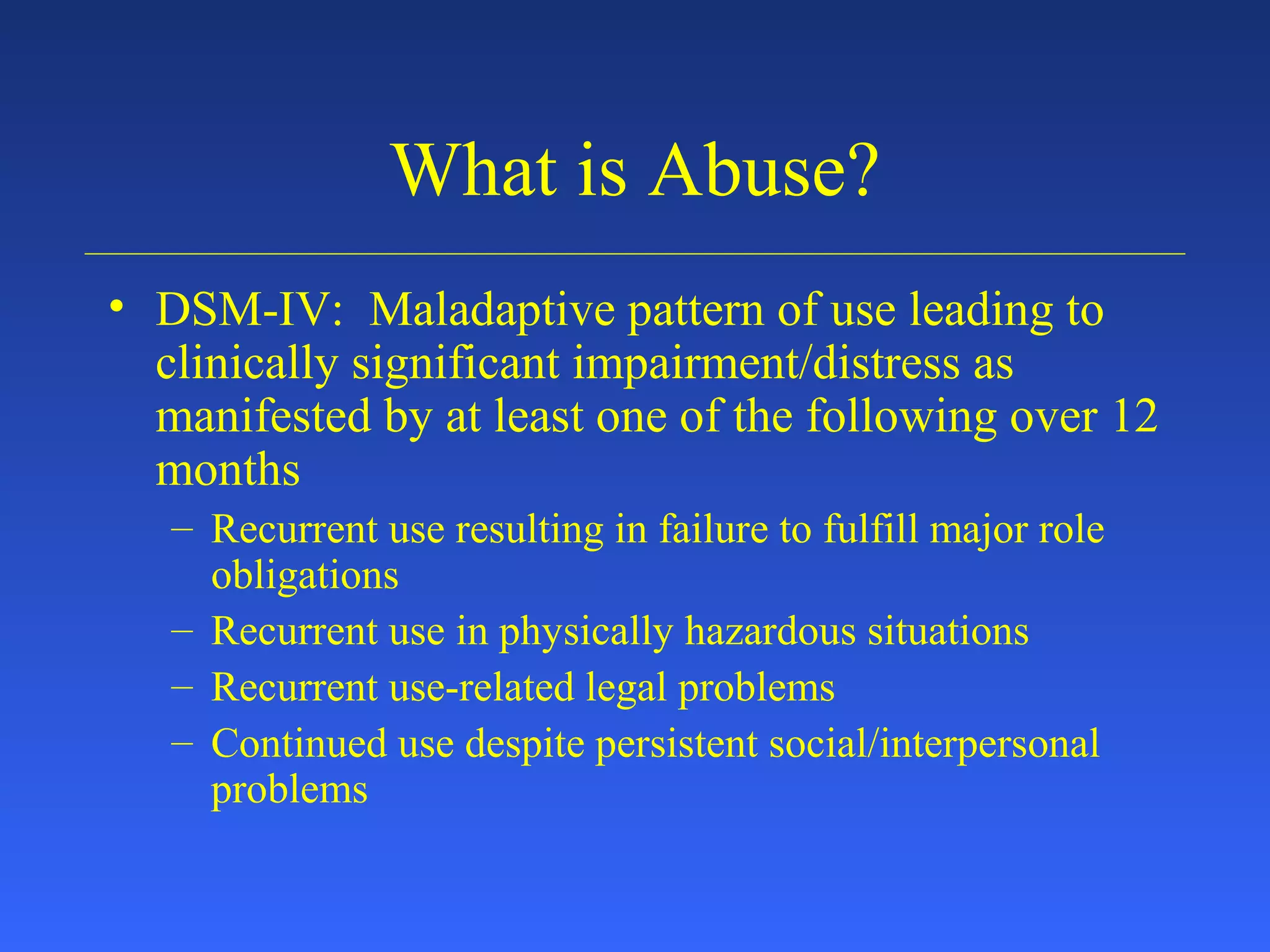 Substance use disorders | PPT