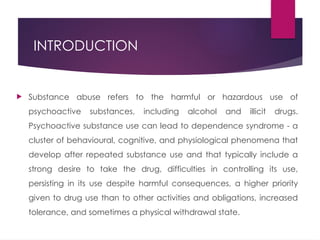 SUBSTANCE_ABUSE and disorders and treatment | PPTX