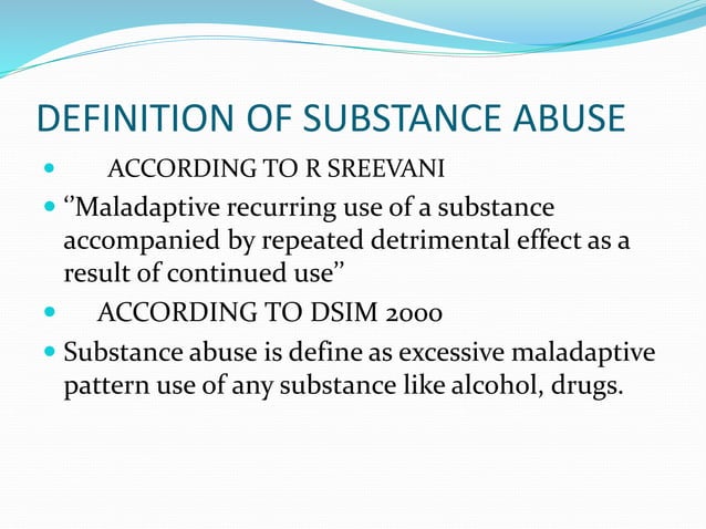 Substance abuse | PPTX