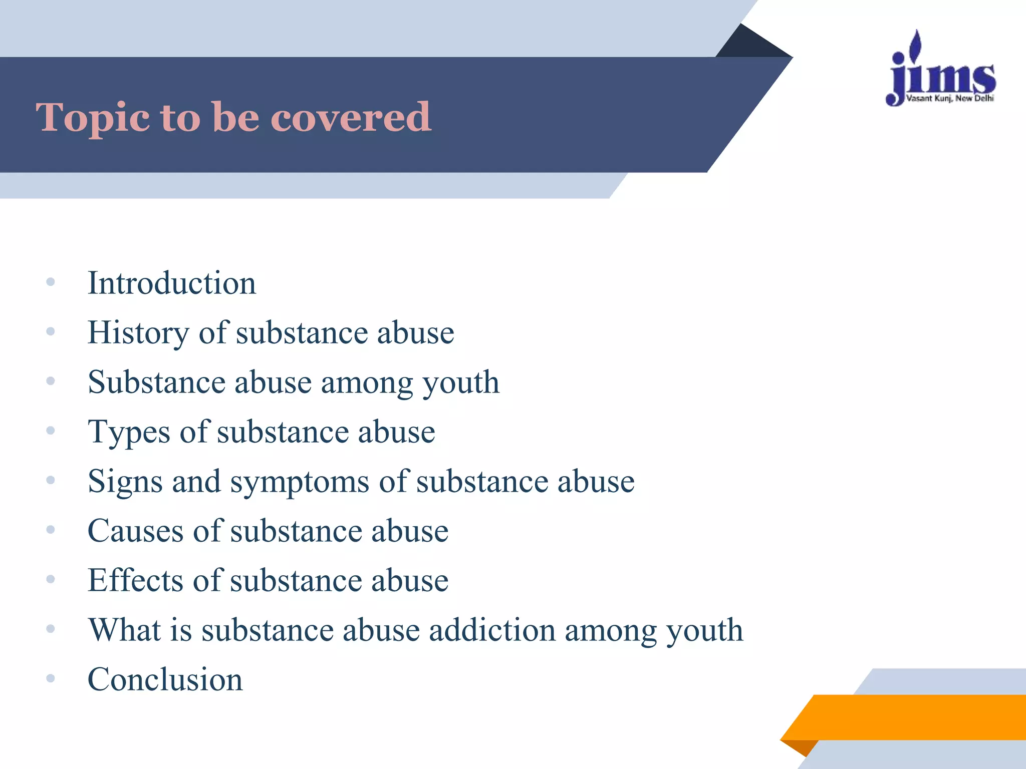Substance abuse among youth | PPTX